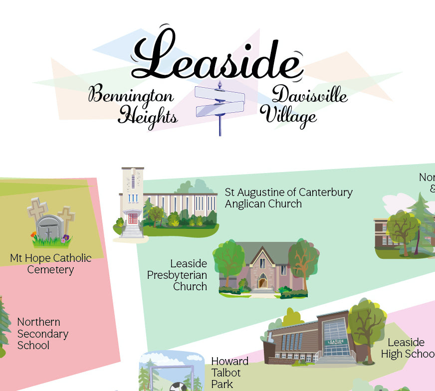 🇨🇦 Illustrated Maps of the Leaside and Bennington Heights Neighbourhoo